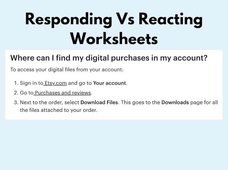 Responding Vs Reacting Worksheets. Therapy Worksheets, Psychoeducation ...