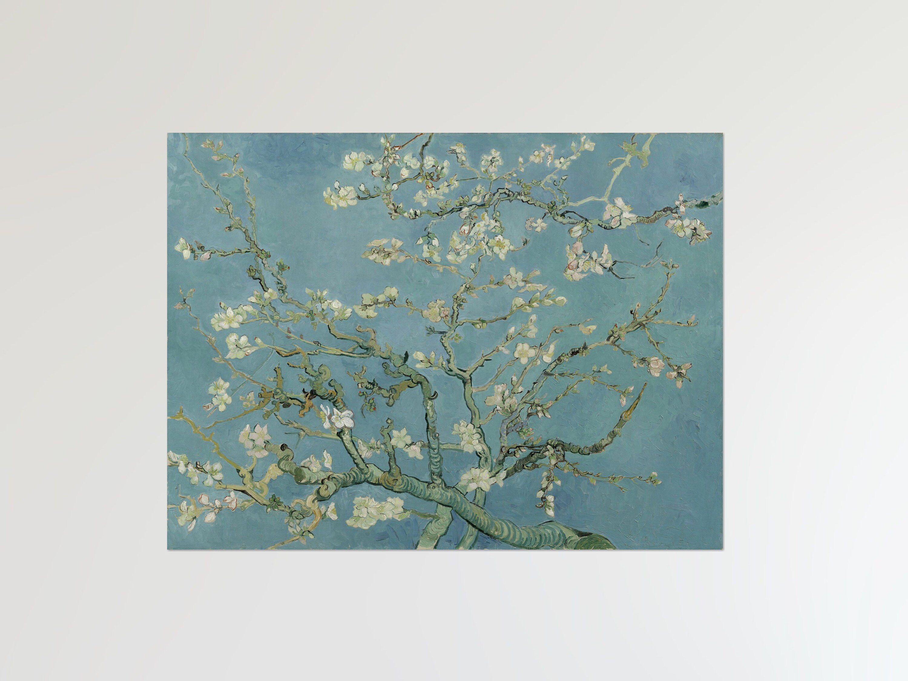 Printable Vintage Almond Blossom Painting, Moody Flowers, Still Life ...