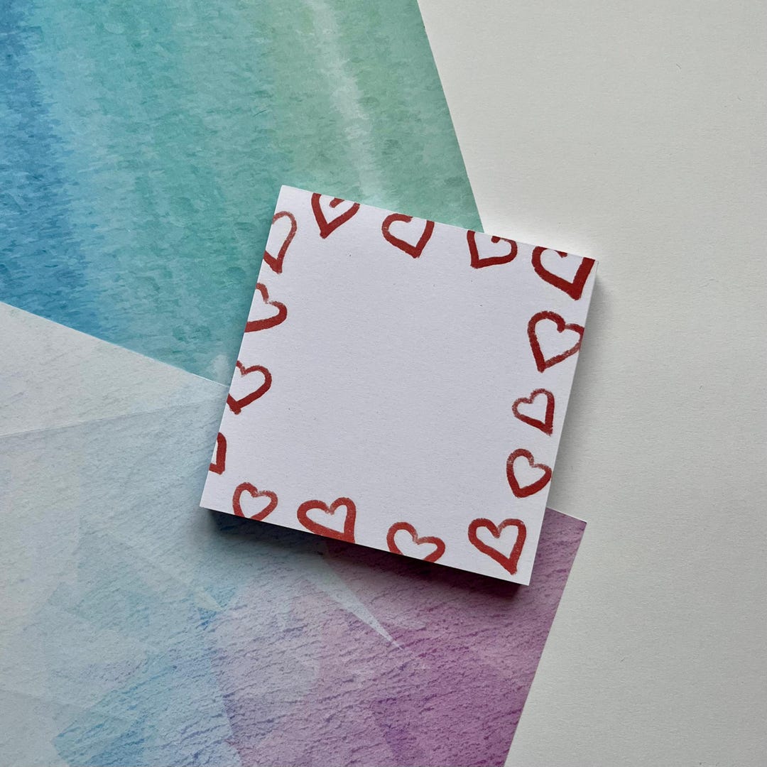 Heart Border Memo Pad - Etsy