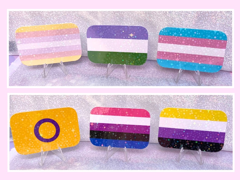 Holographic Pride Flags - LGBTQ+ Cute Aesthetic Pastel LGBTQ Love ...