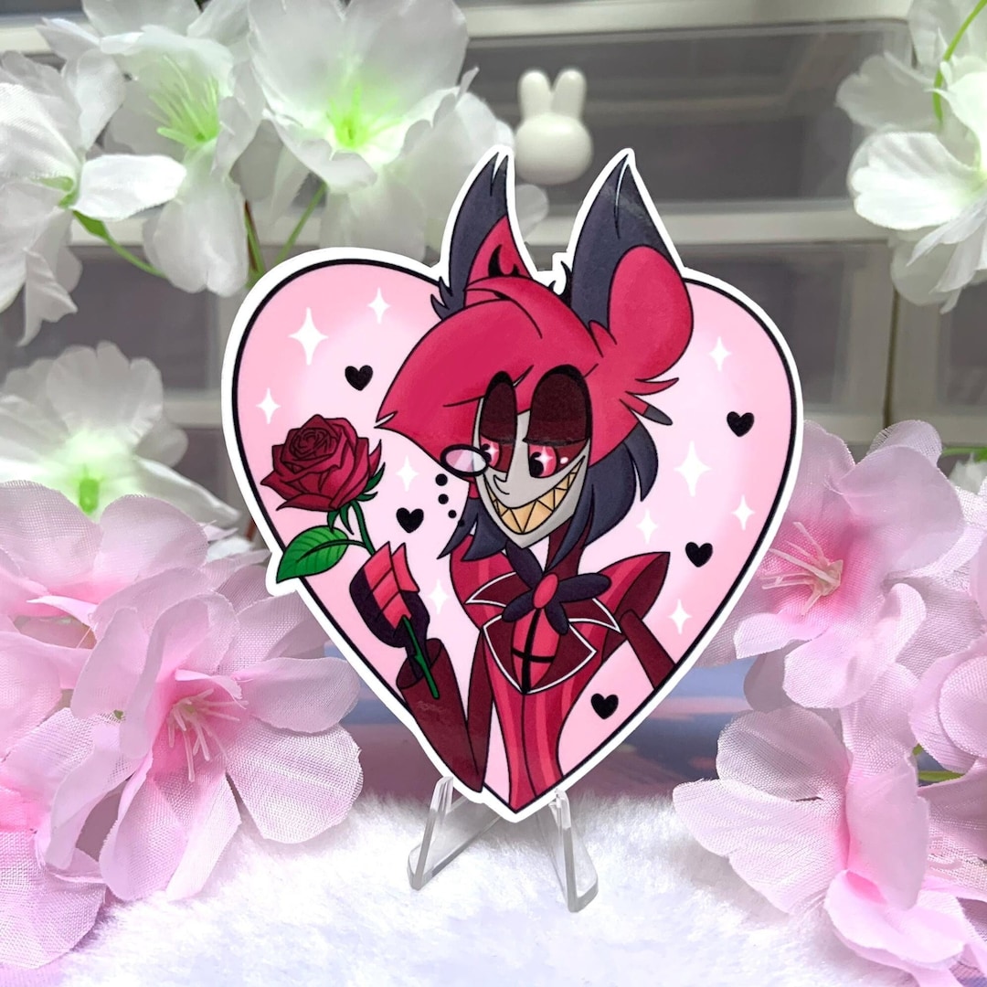 Valentine Alastor Vinyl Sticker Heart Pink - Waterproof Glossy Decal ...