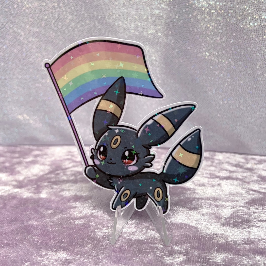 Pride Umbreon Holographic Vinyl Sticker Kawaii Cute Aesthetic Pastel ...