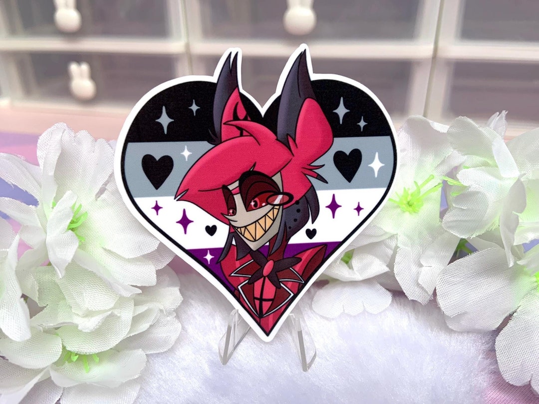 Alastor Radio Demon Asexual Sticker Ace Heart - Waterproof Glossy Decal ...