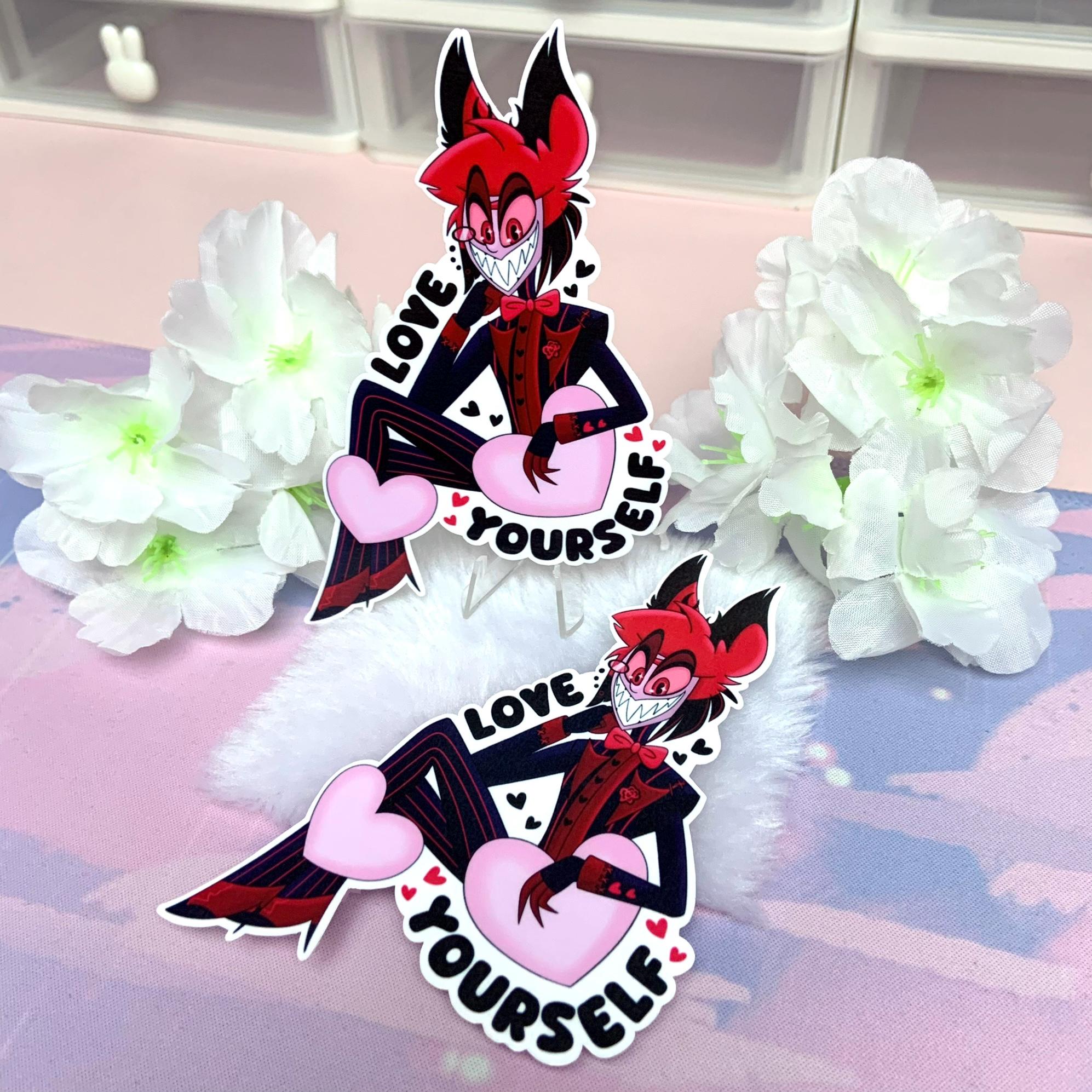 Alastor Love Yourself Vinyl Sticker - Waterproof Glossy Decal Kawaii ...