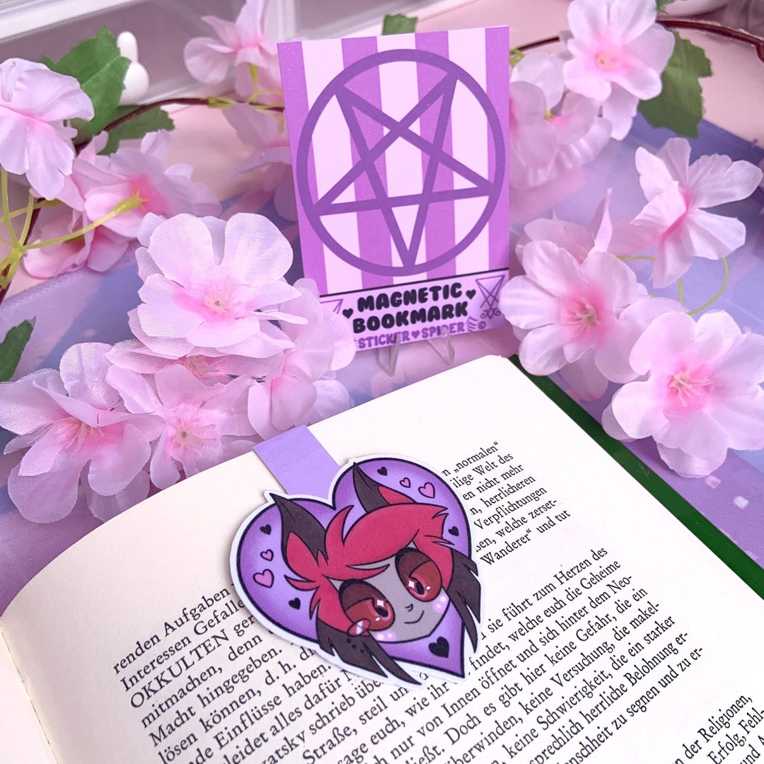 Alastor Magnetic Bookmark Heart Radio Demon - Kawaii Cute Pastel ...