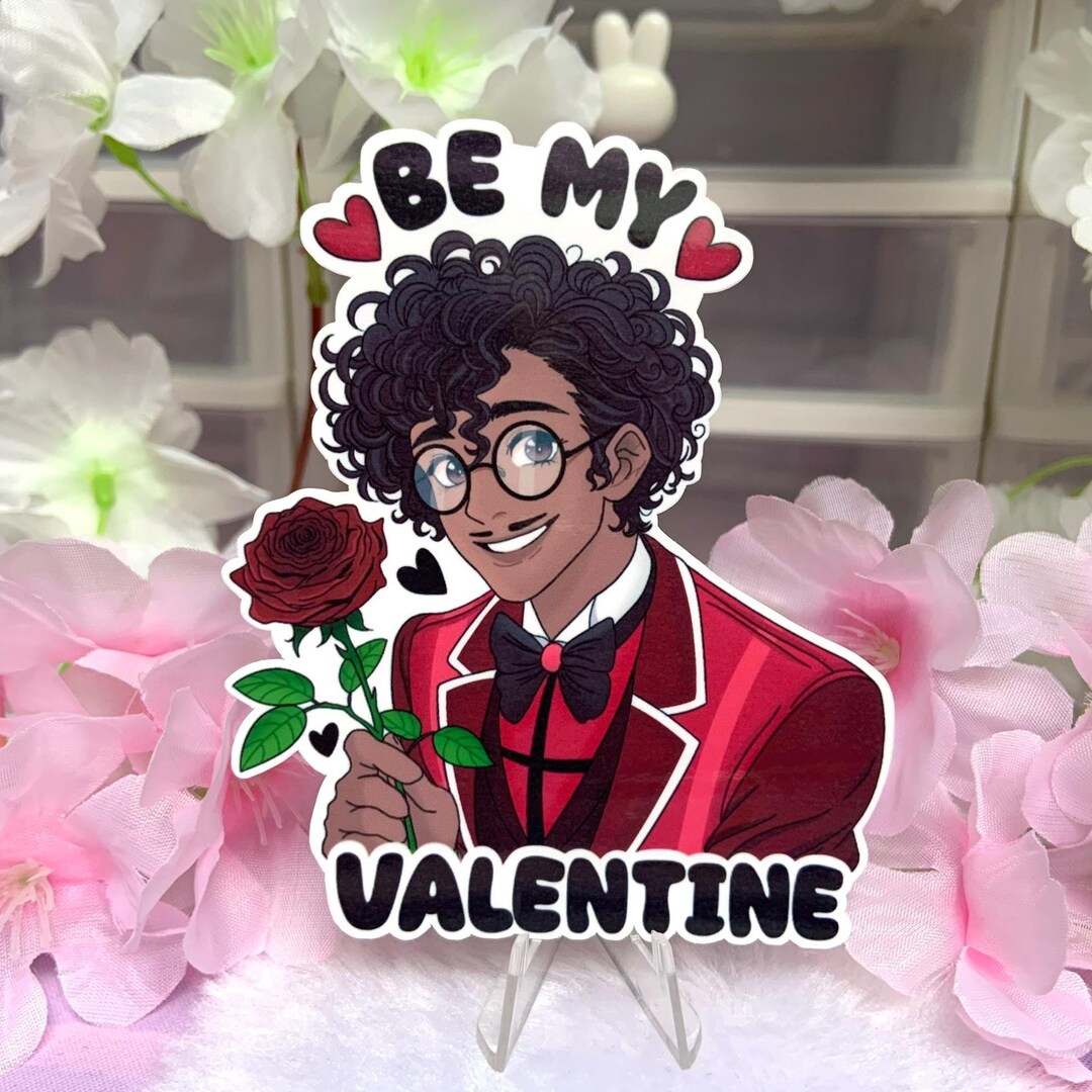 Human Alastor Vinyl Sticker Valentine Heart - Waterproof Glossy Decal ...