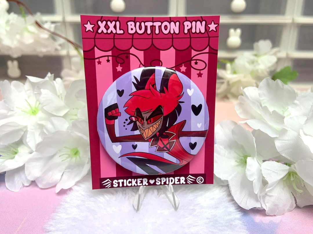 Alastor Attack Badge Pin Button - XXL Kawaii Cute Pastel Button Badge ...