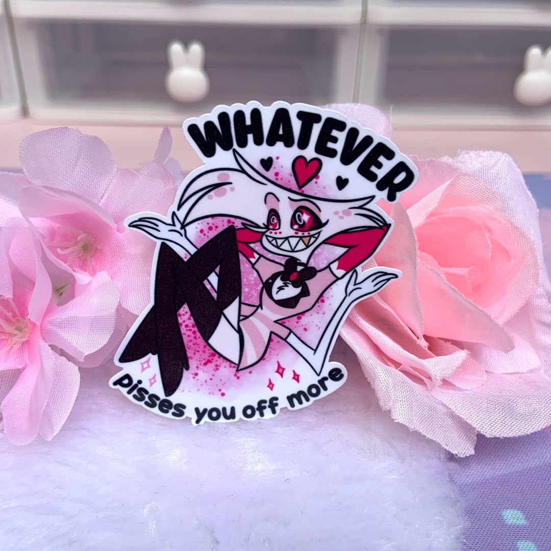 Angel Dust Pink Heart Sticker - Waterproof Glossy Kawaii Cute ...