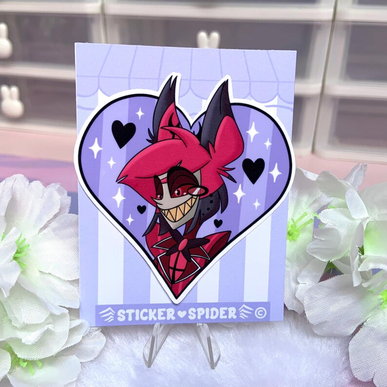 Alastor Radio Demon Vinyl Sticker Heart - Waterproof Glossy Decal ...