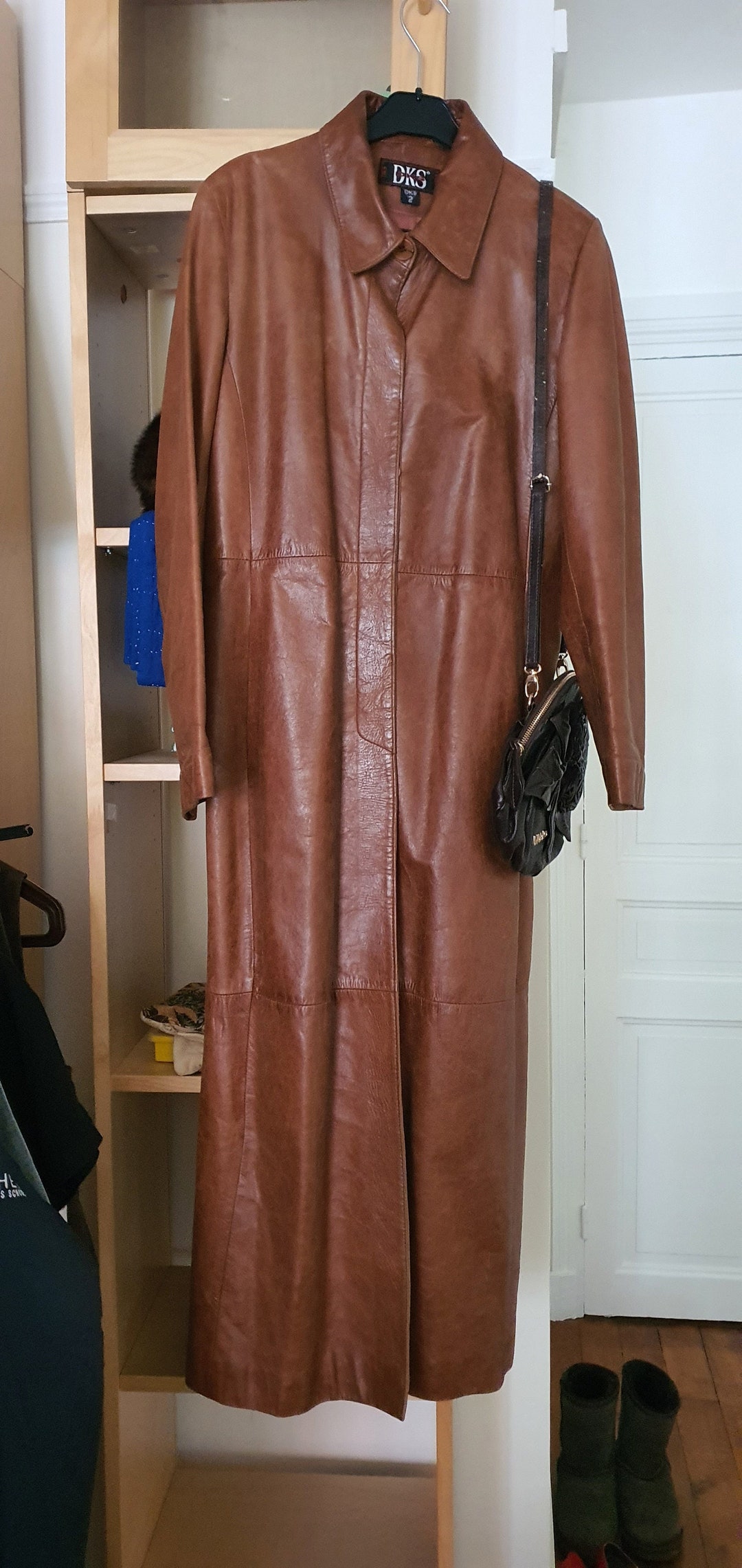 Rare Vintage Caramel Color Leather Coat - Etsy
