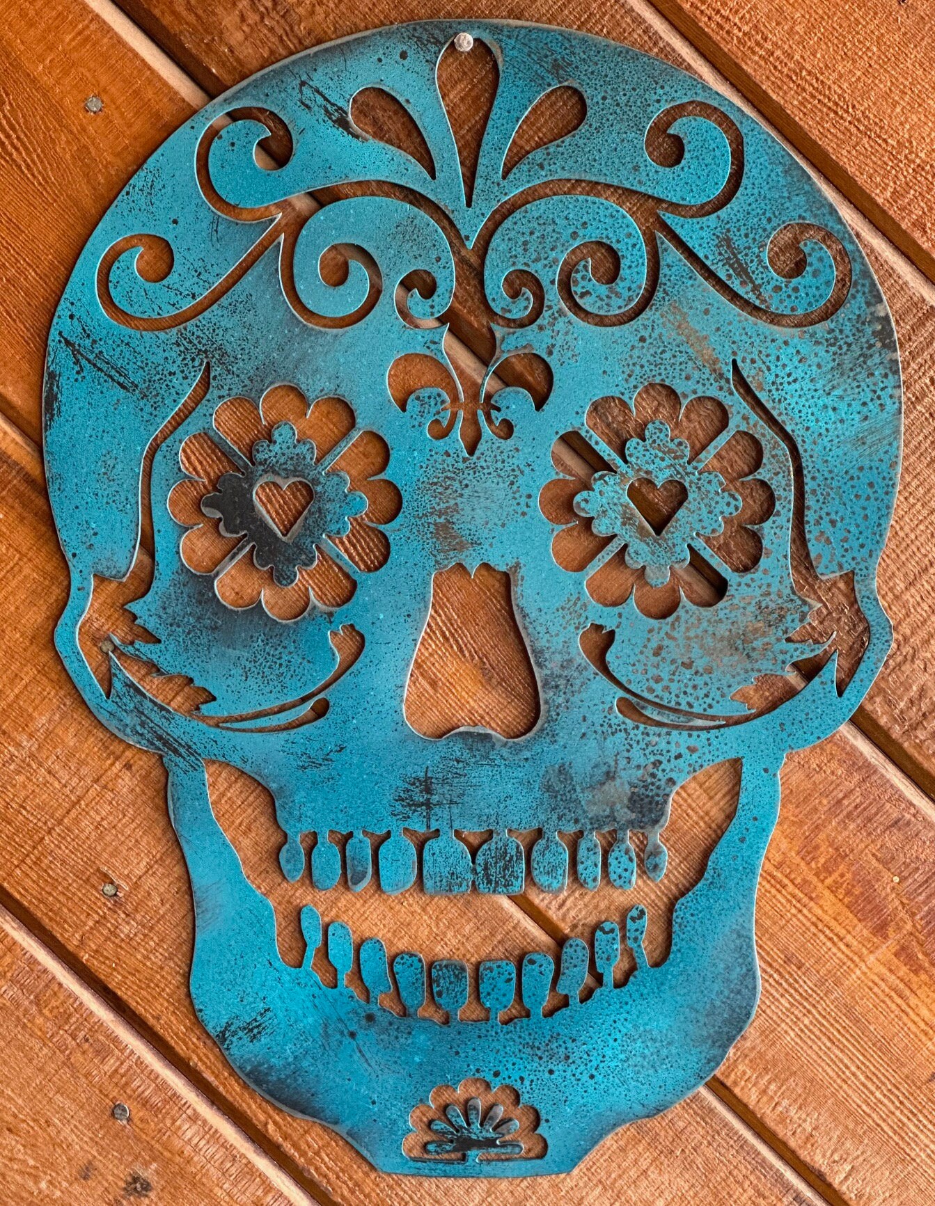 Metal Sugar Skull Hanging Sign - Etsy
