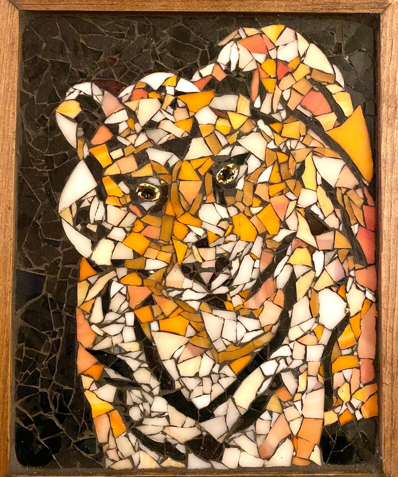 Stained Glass Mosaic Tiger - Etsy