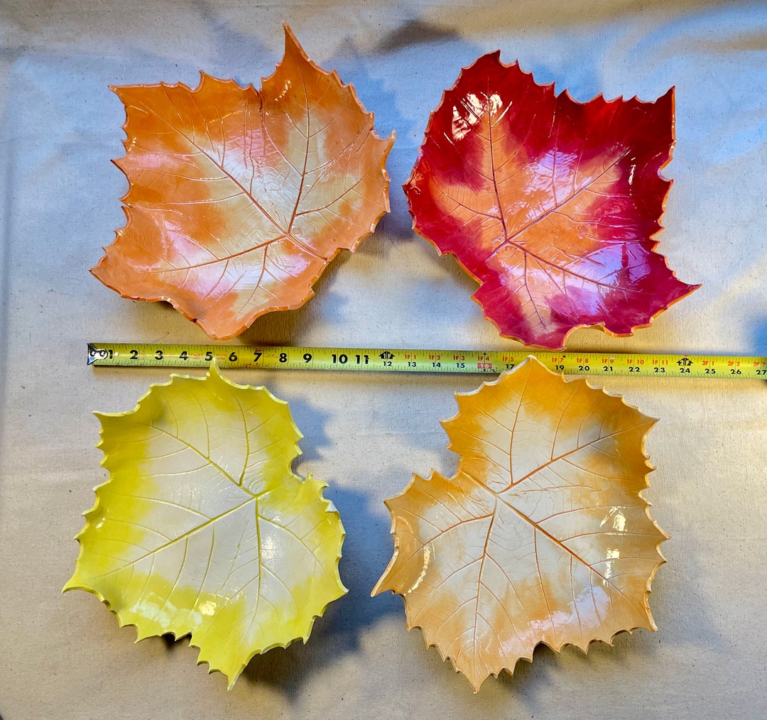 Ceramic Leaf Lg Bowls Handmade Stoneware - Etsy