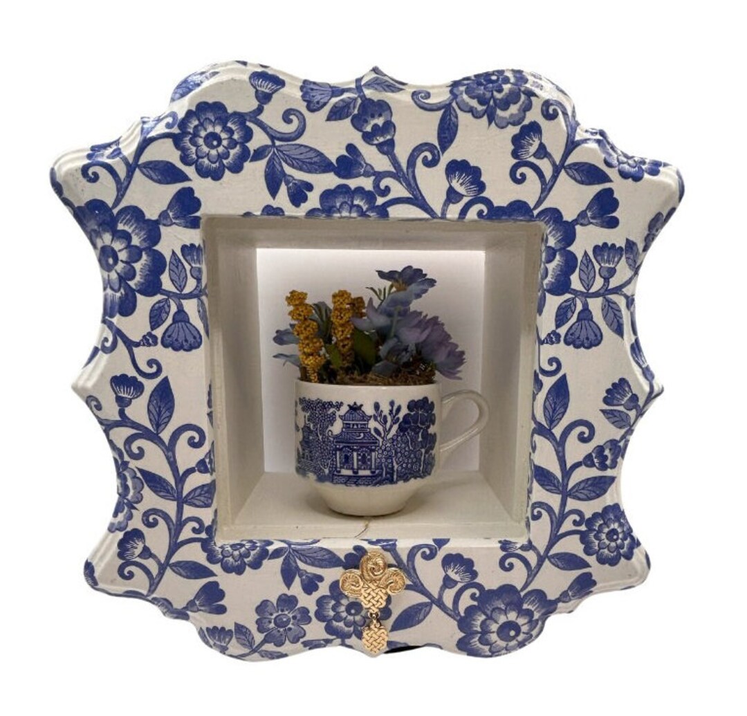 Blue & White Shadow Box Décor - Etsy