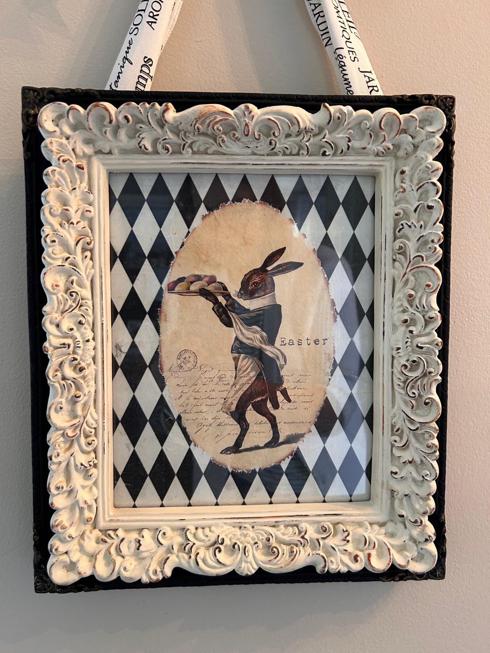 Frilly French Easter Bunny Art - Etsy