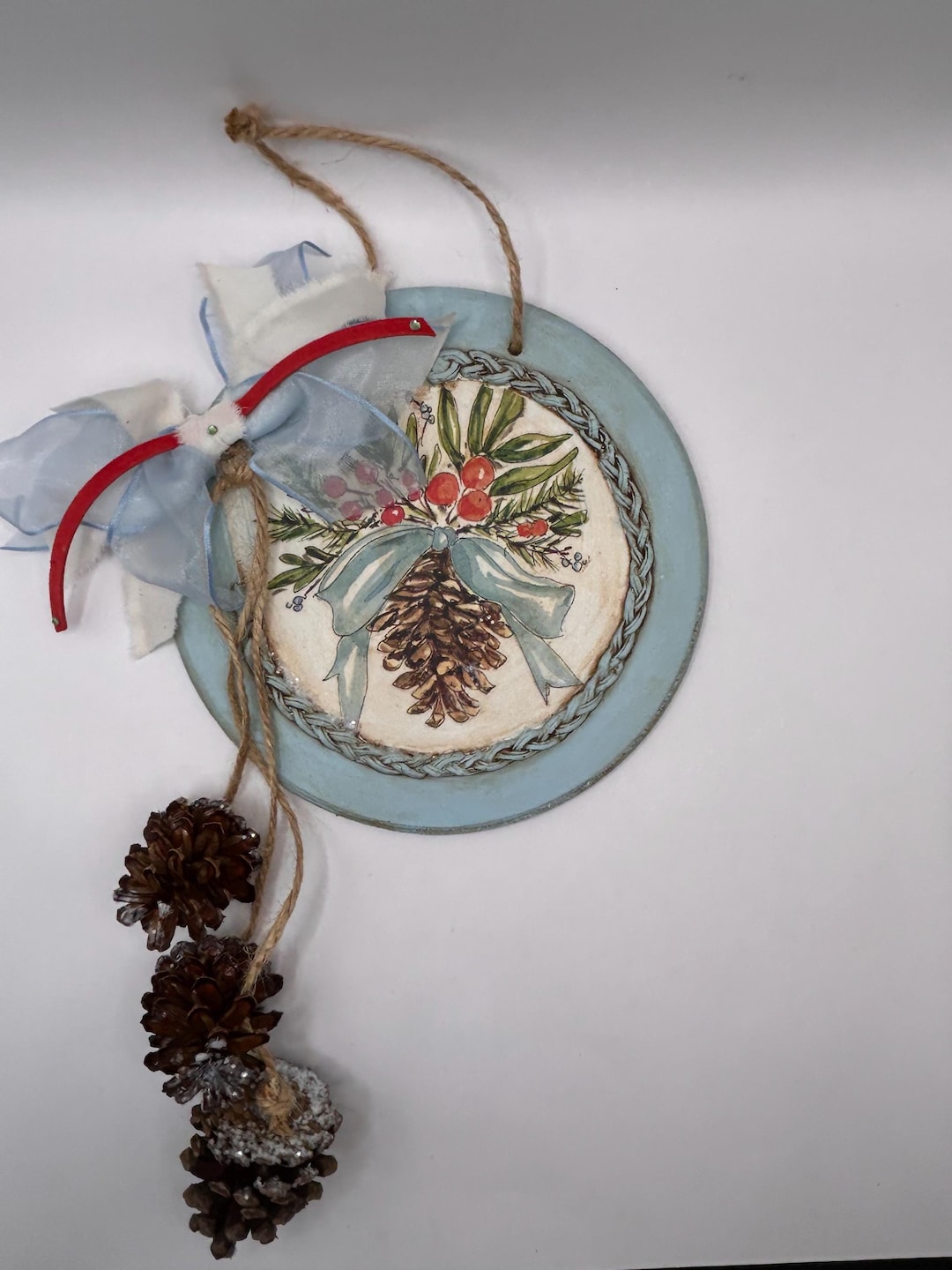 Round Pine Cone Ornament - Etsy