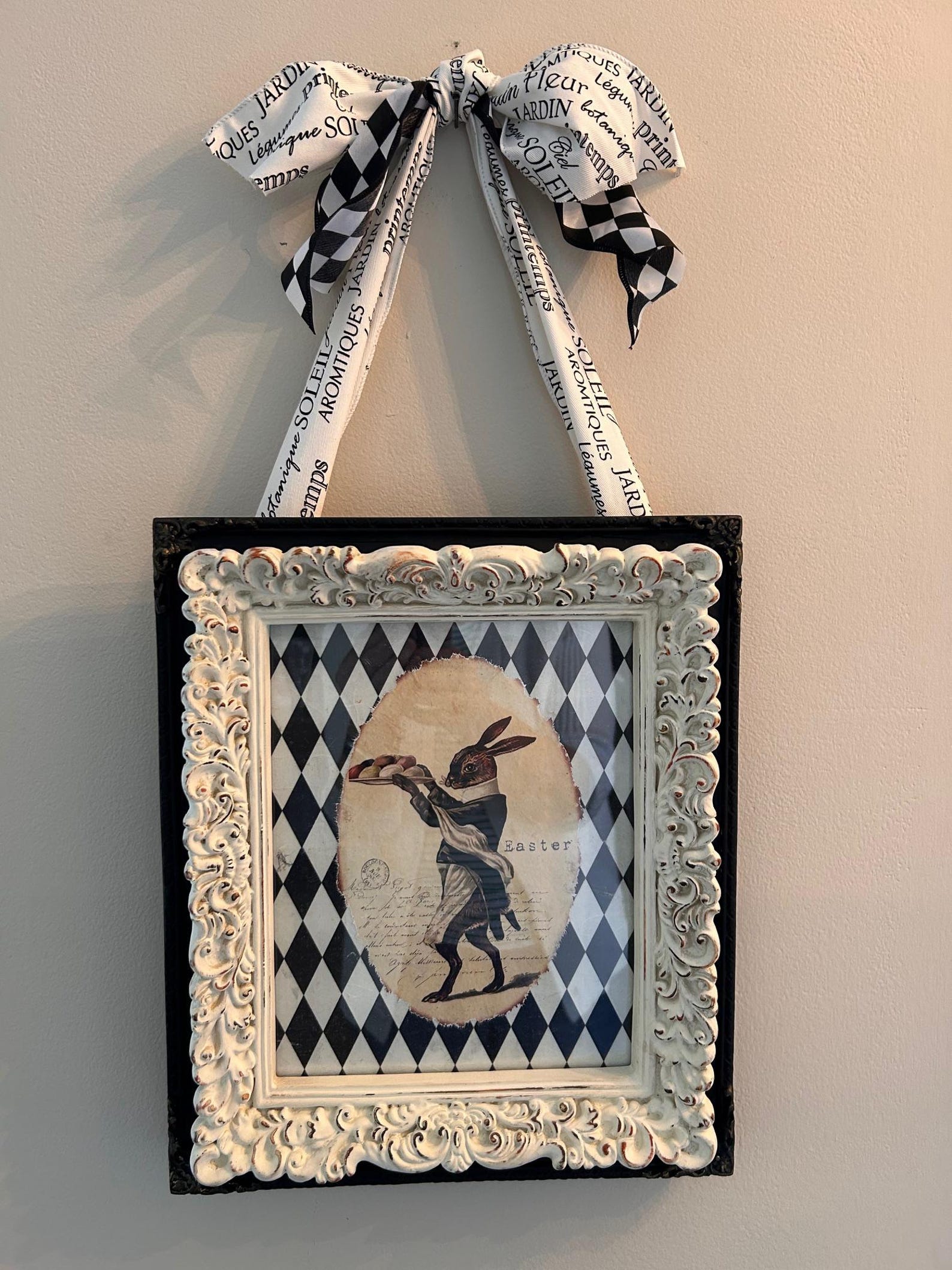 Frilly French Easter Bunny Art - Etsy