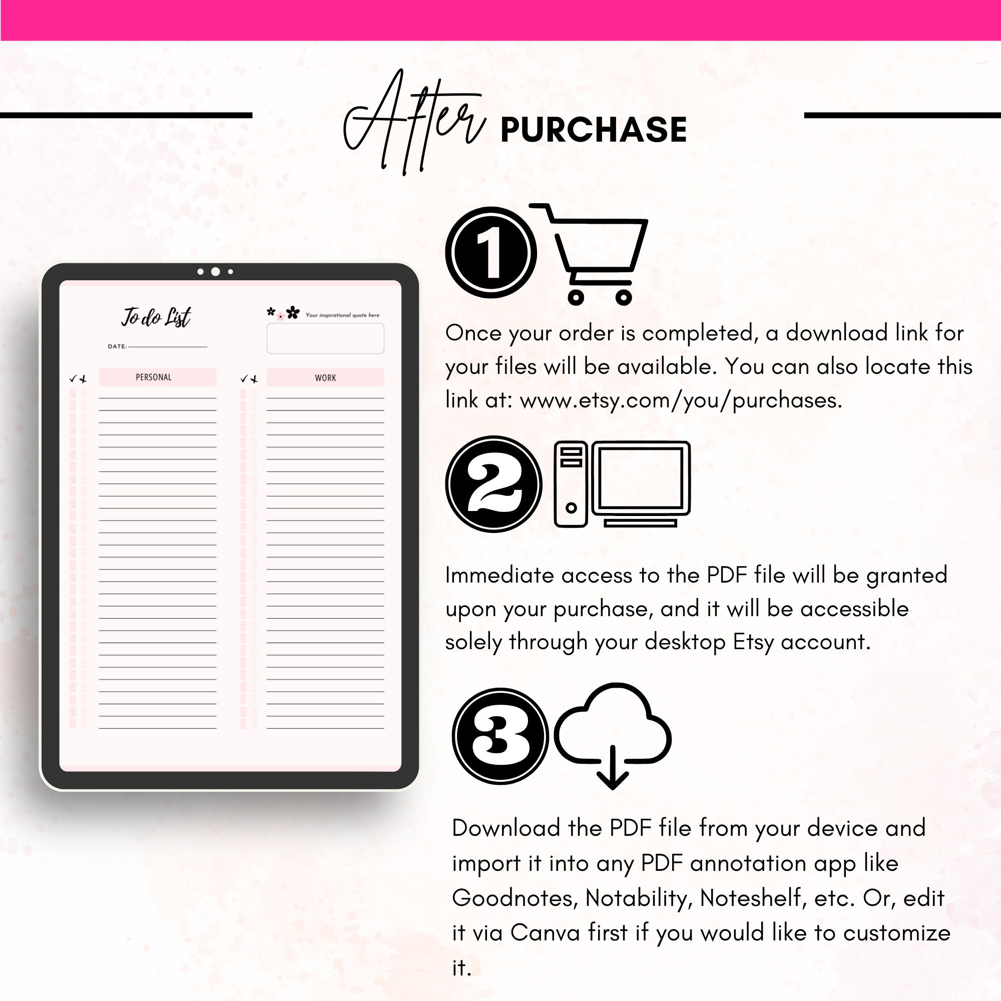 To Do Lists Goodnotes Templates, Planner Inserts, Undated Task Tracker ...