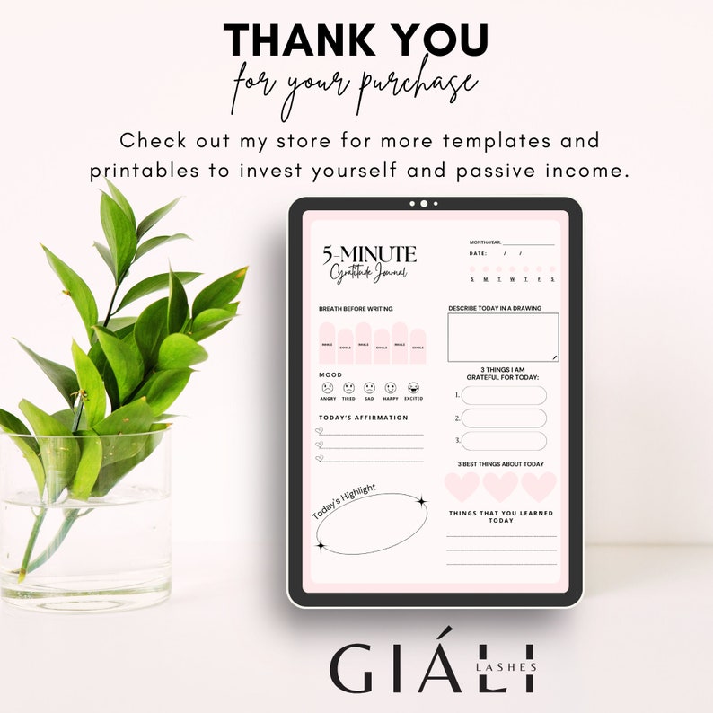 5-minute Gratitude Journal Goodnotes Templates, Planner Inserts ...