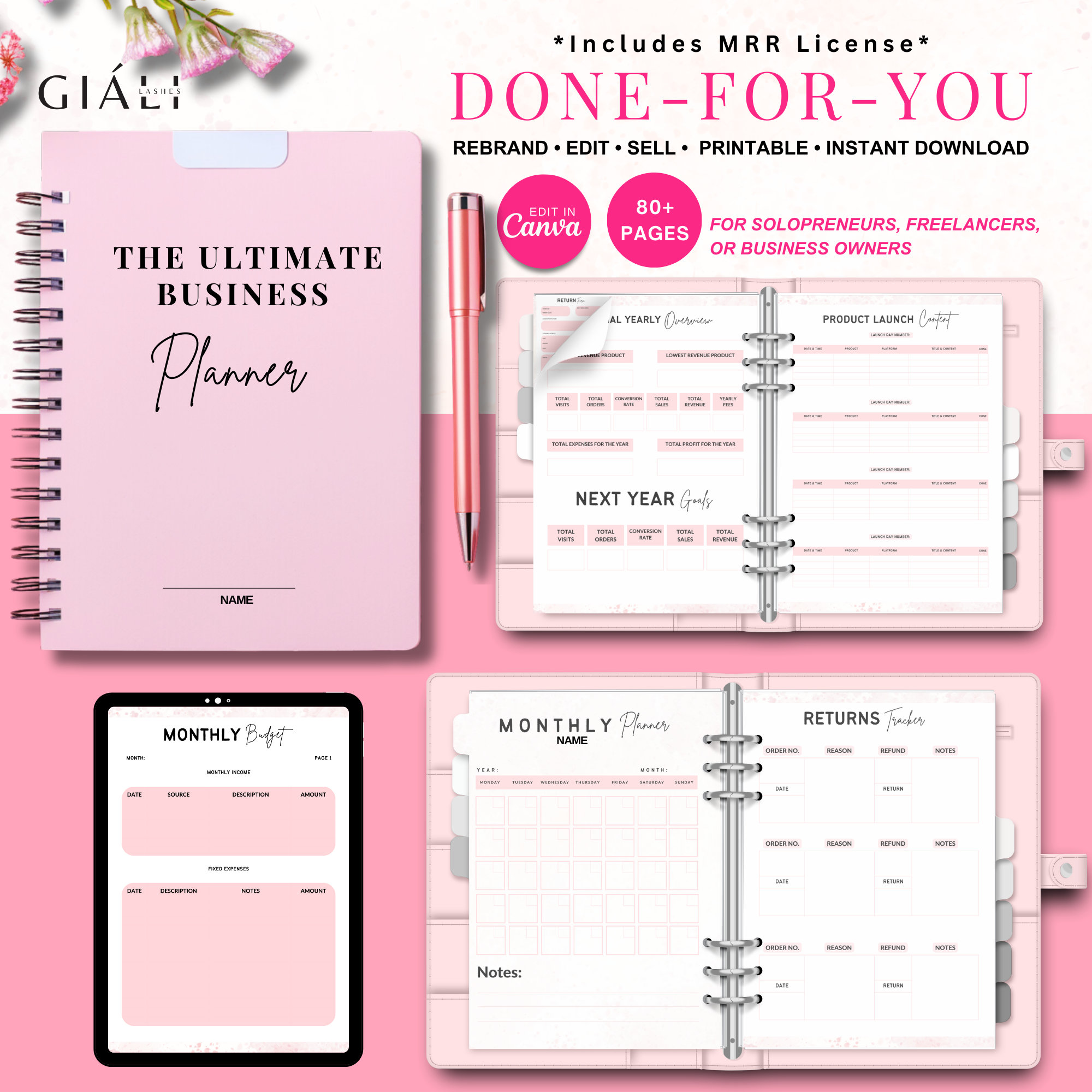 Ultimate Business Planner Bundle | Small Business Planner, Canva ...