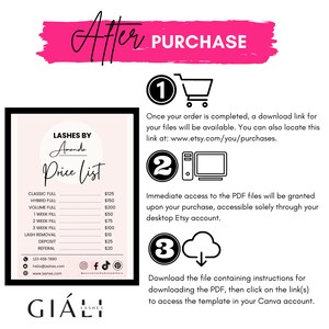 Editable Lash Price List Lash Room Decor Classic Volume Hybrid Eyelash ...