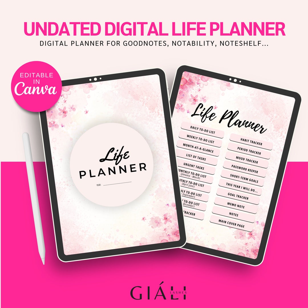 Digital Life Planner Journal Undated Goodnotes Templates 2025 Life ...