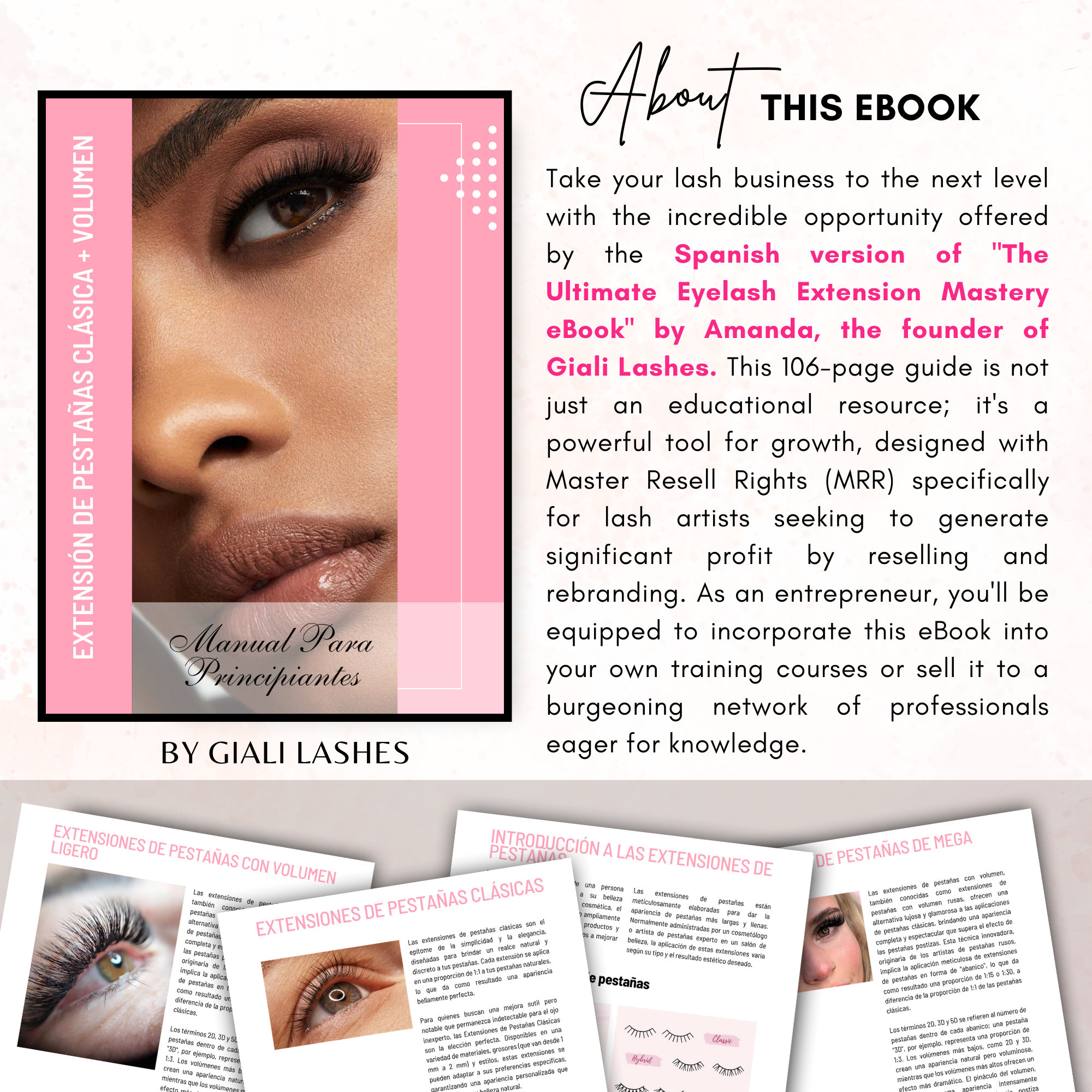 Spanish Eyelash Training Manual, Lash Extension Manual, Lash Course ...