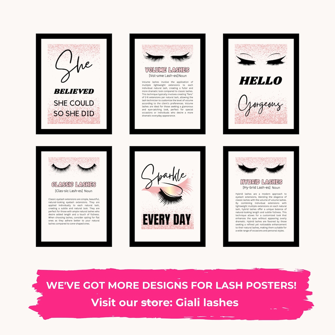 Lashes Pricelist Poster, Printable Lash Studio Decor, Editable Lash ...