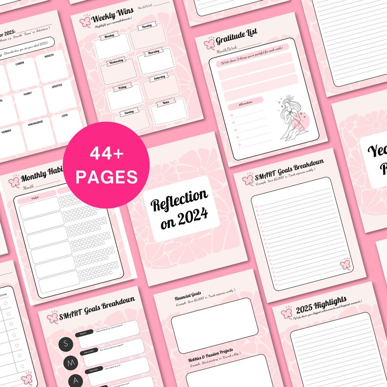 2025 Goal Planner Printable, Self Improvement Planner, SMART Goal ...