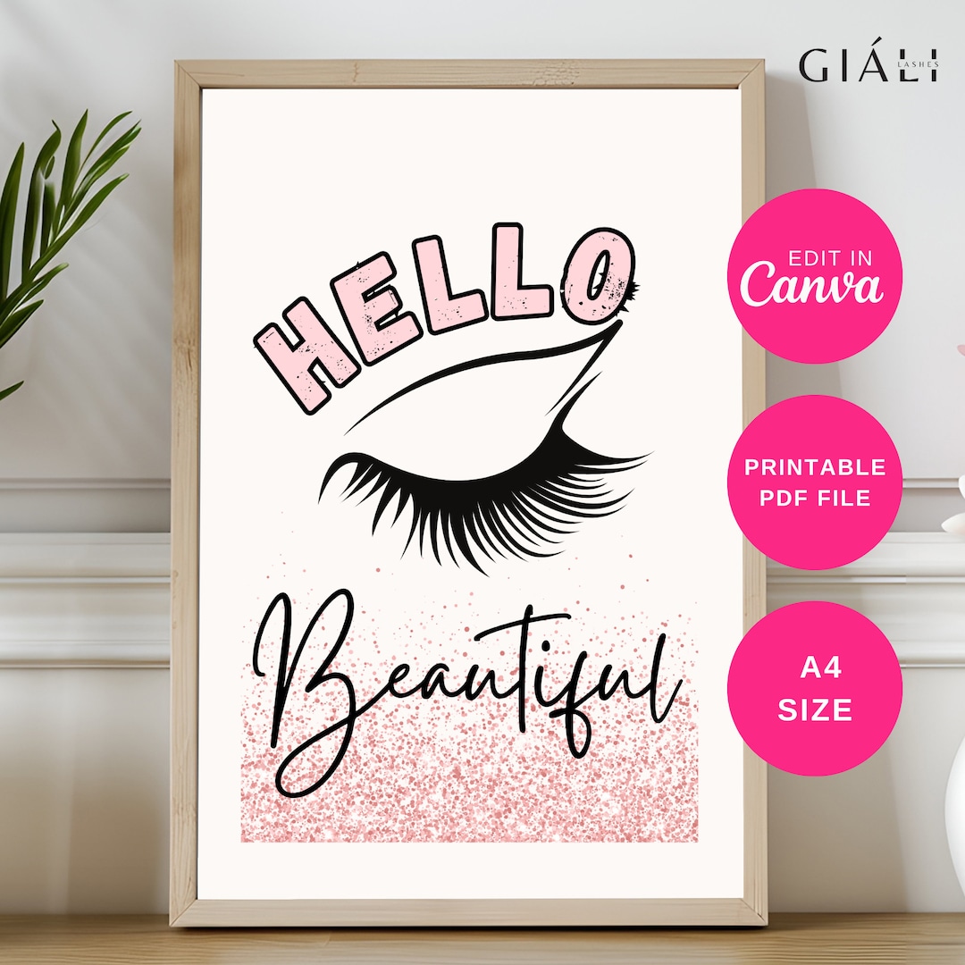 Lash Room Decor, Printable Gift for Her, Girls Room Decor, Lash Tech ...