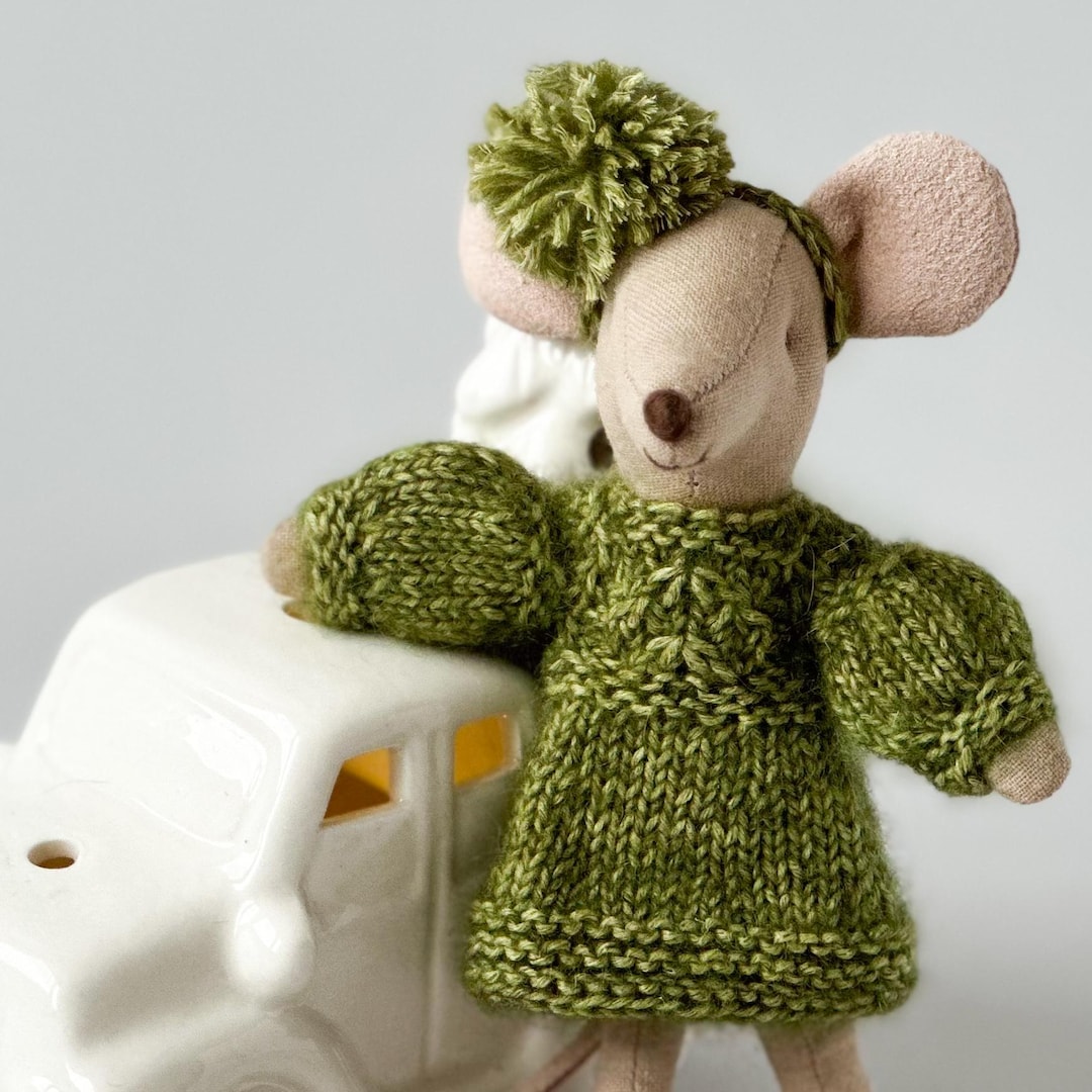 Handmade Maileg Mouse Outfit: Wool Dress & Headband - Etsy