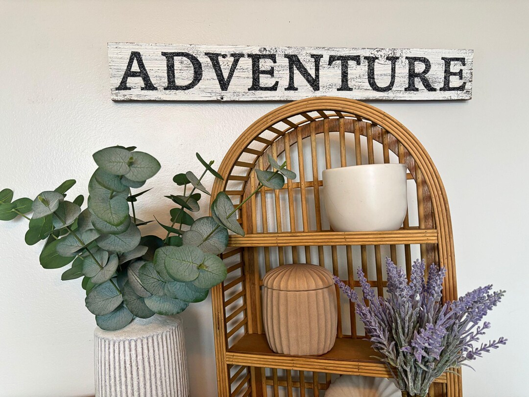 Adventure Sign, Adventure Wood Sign, Rustic Home Decor, Playroom Wood ...