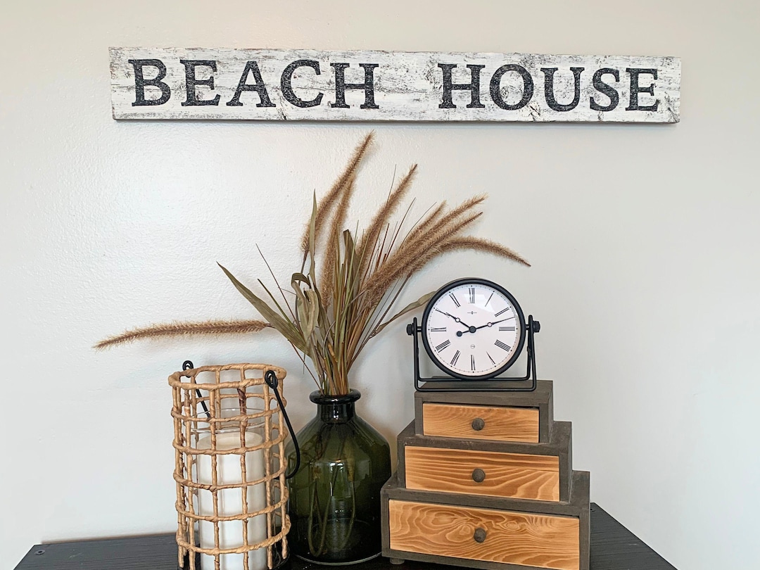 Beach House Sign, Beach House Wood Sign, Rustic Wood Sign, Beach Sign ...