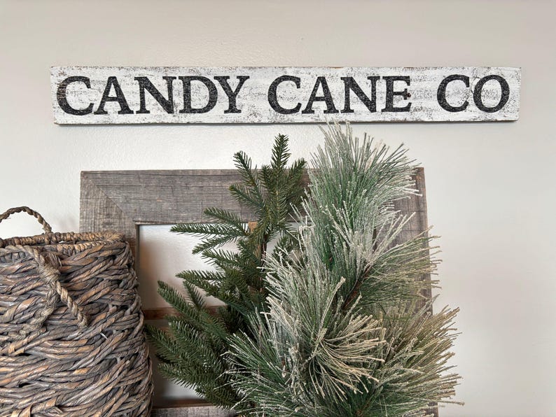 Candy Cane Co Sign, Candy Cane Wood Sign, Christmas Decor, Holiday Sign ...