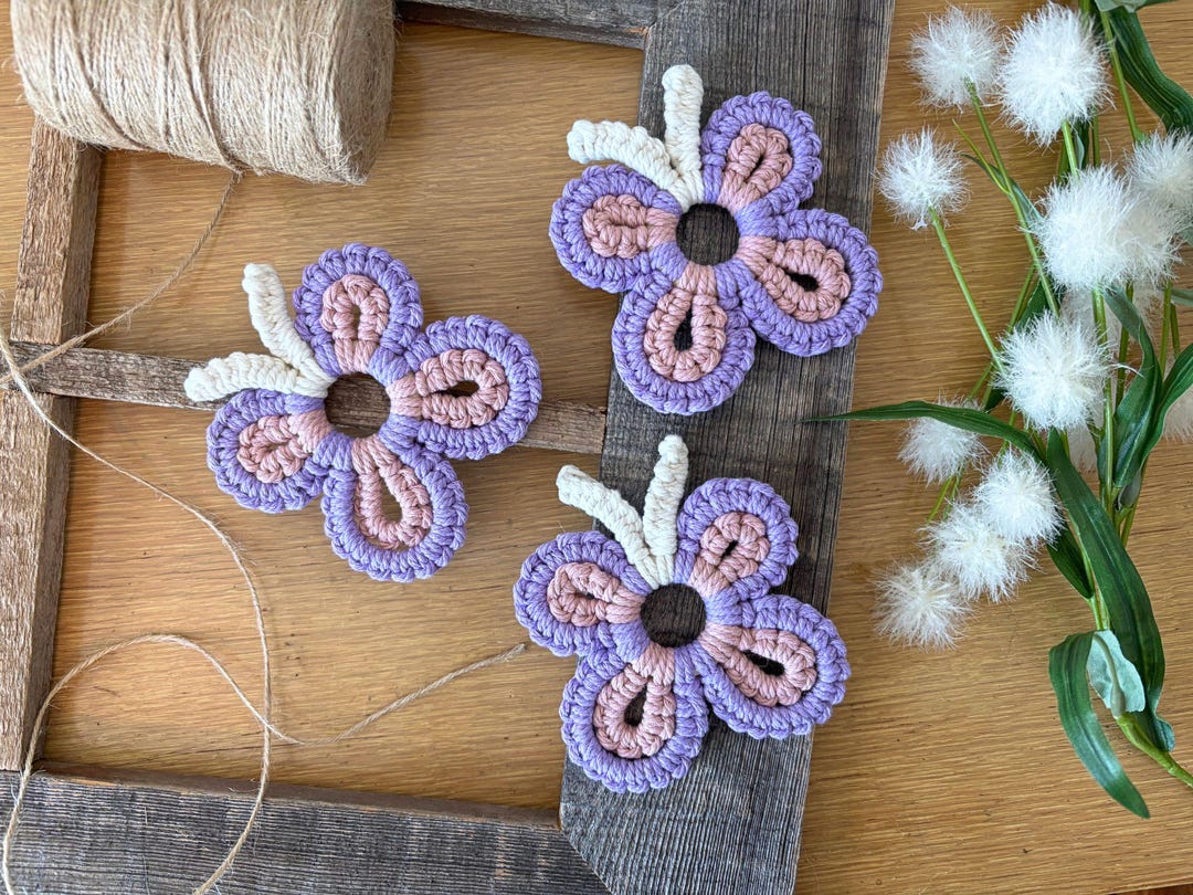 Macrame Butterflies Set of Three, Custom Butterfly Playroom Wall ...