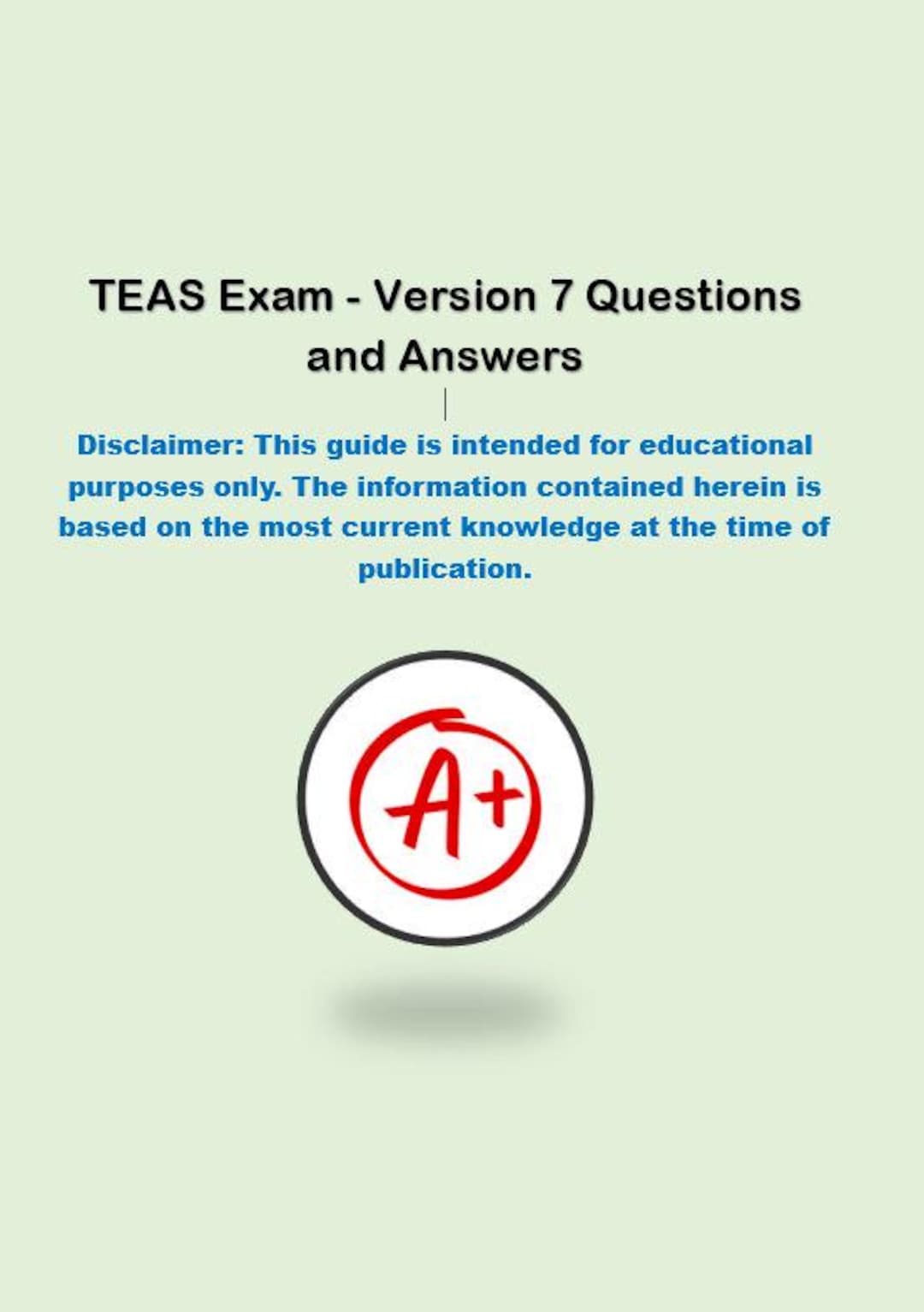 TEAS Exam - Version 7 Questions and Answers 2024/2025 - Etsy
