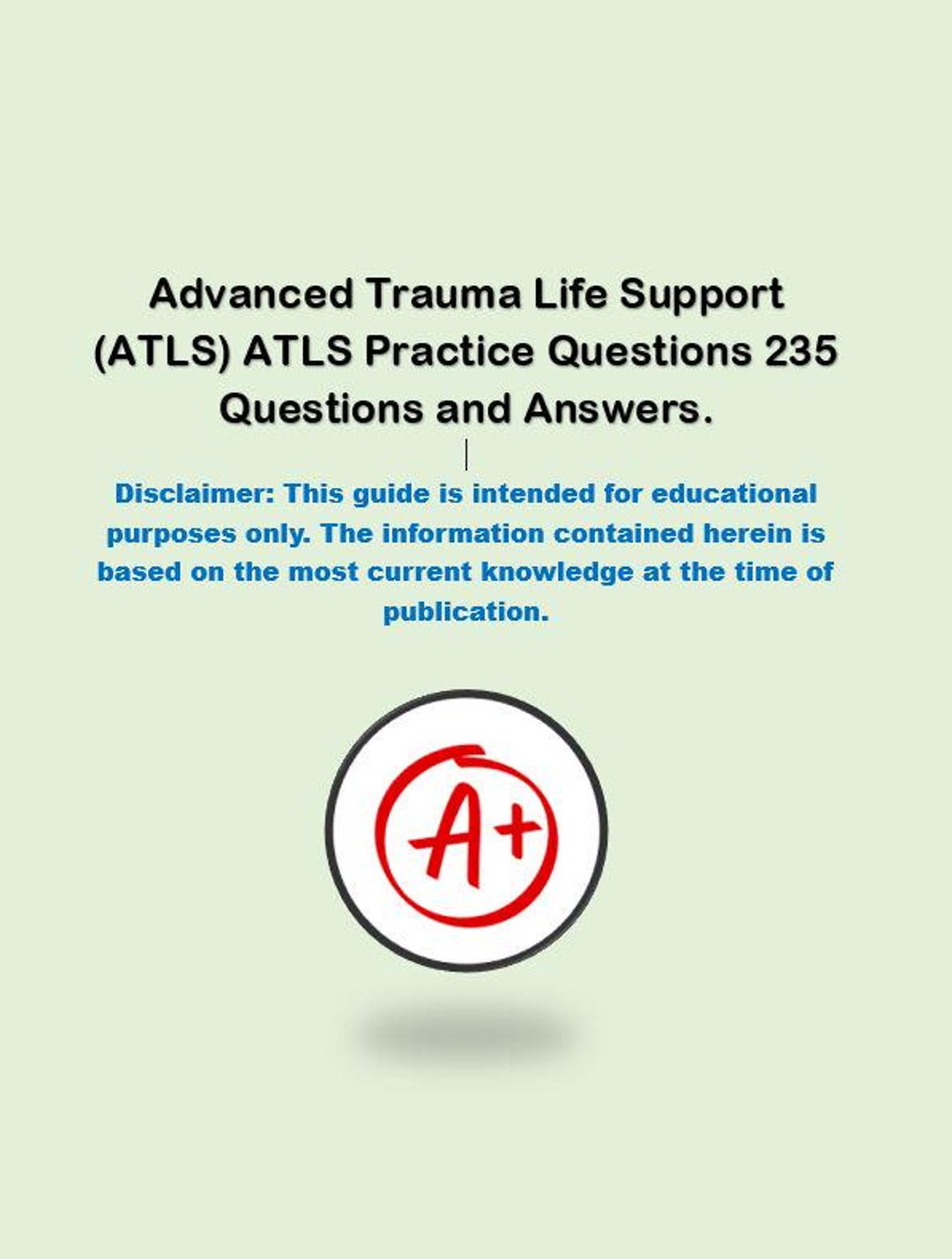 ATLS Practice Questions: 235 Q&A (2024/2025) - Etsy