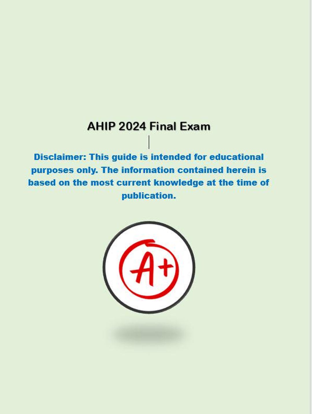 AHIP 2024 Final Exam - Etsy