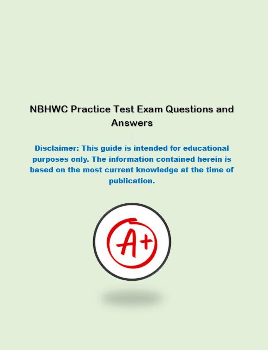 NBHWC Practice Test Exam Questions and Answers - Etsy