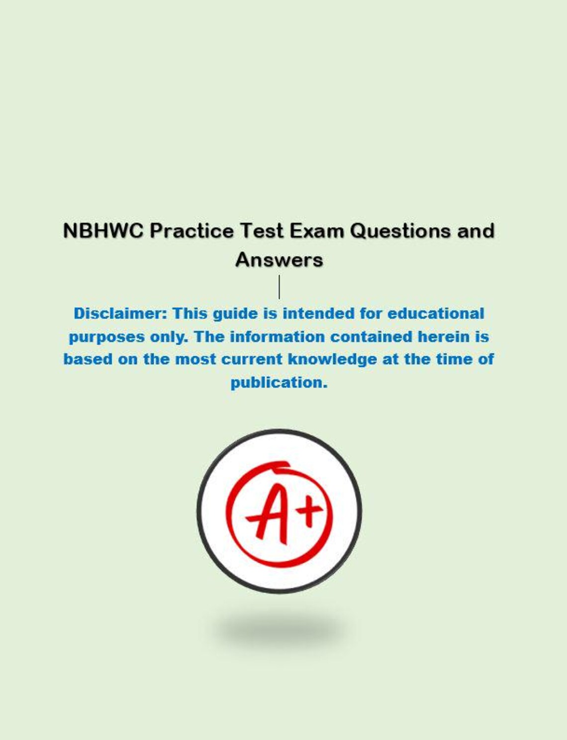 NBHWC Practice Test Exam Questions and Answers - Etsy