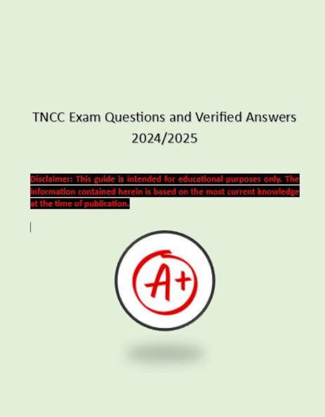 TNCC Exam Questions and Verified Answers 2024/2025 - Etsy