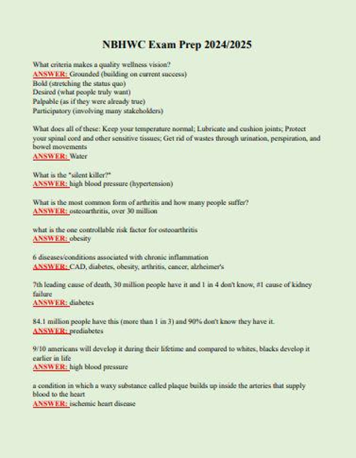 NBHWC Exam Prep 2024/2025 - Etsy