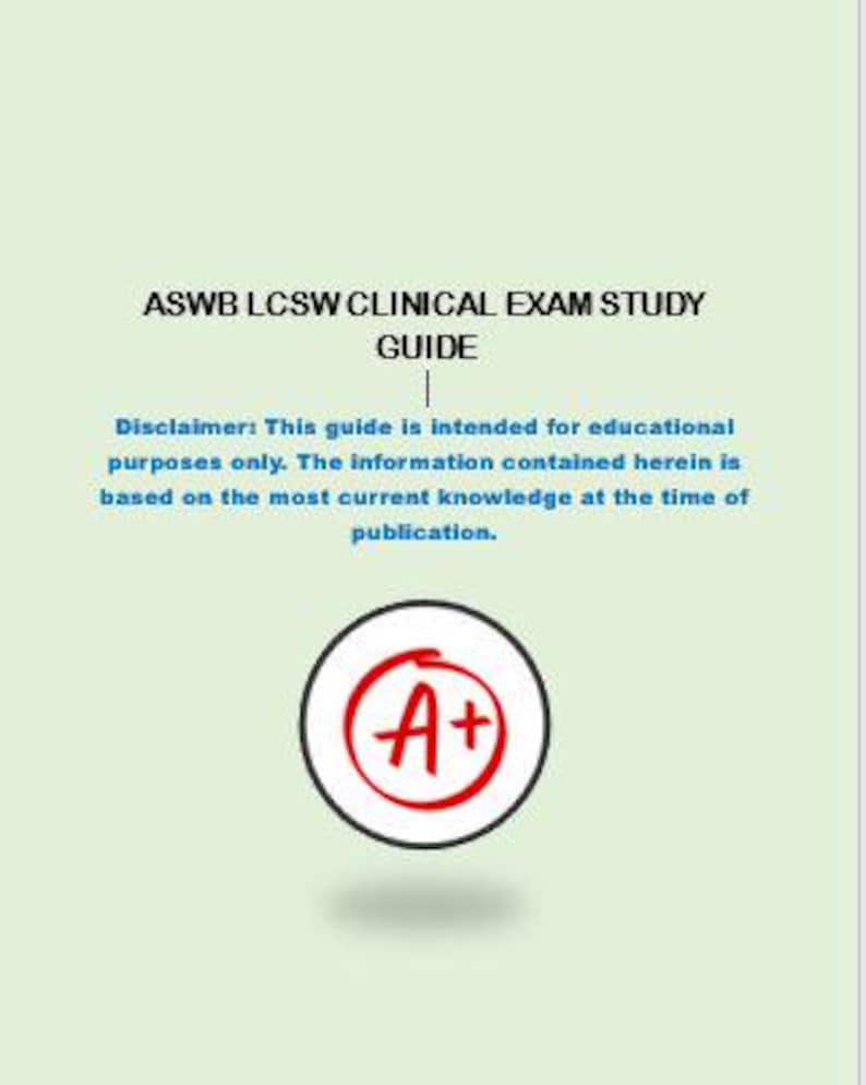 ASWB LCSW CLINICAL Exam Study Guide 2024/2025 - Etsy