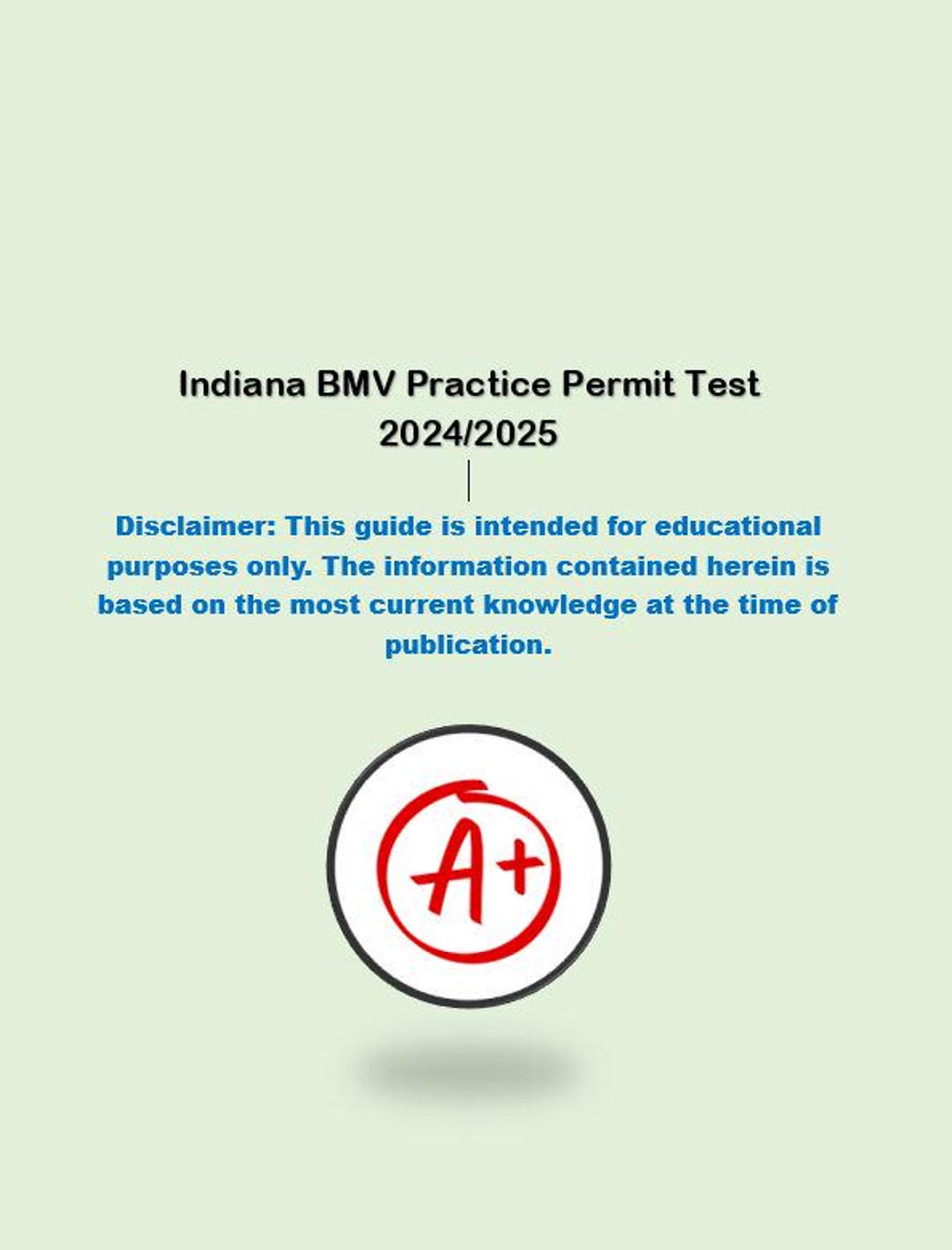 Indiana BMV Practice Permit Test 2024/2025 - Etsy