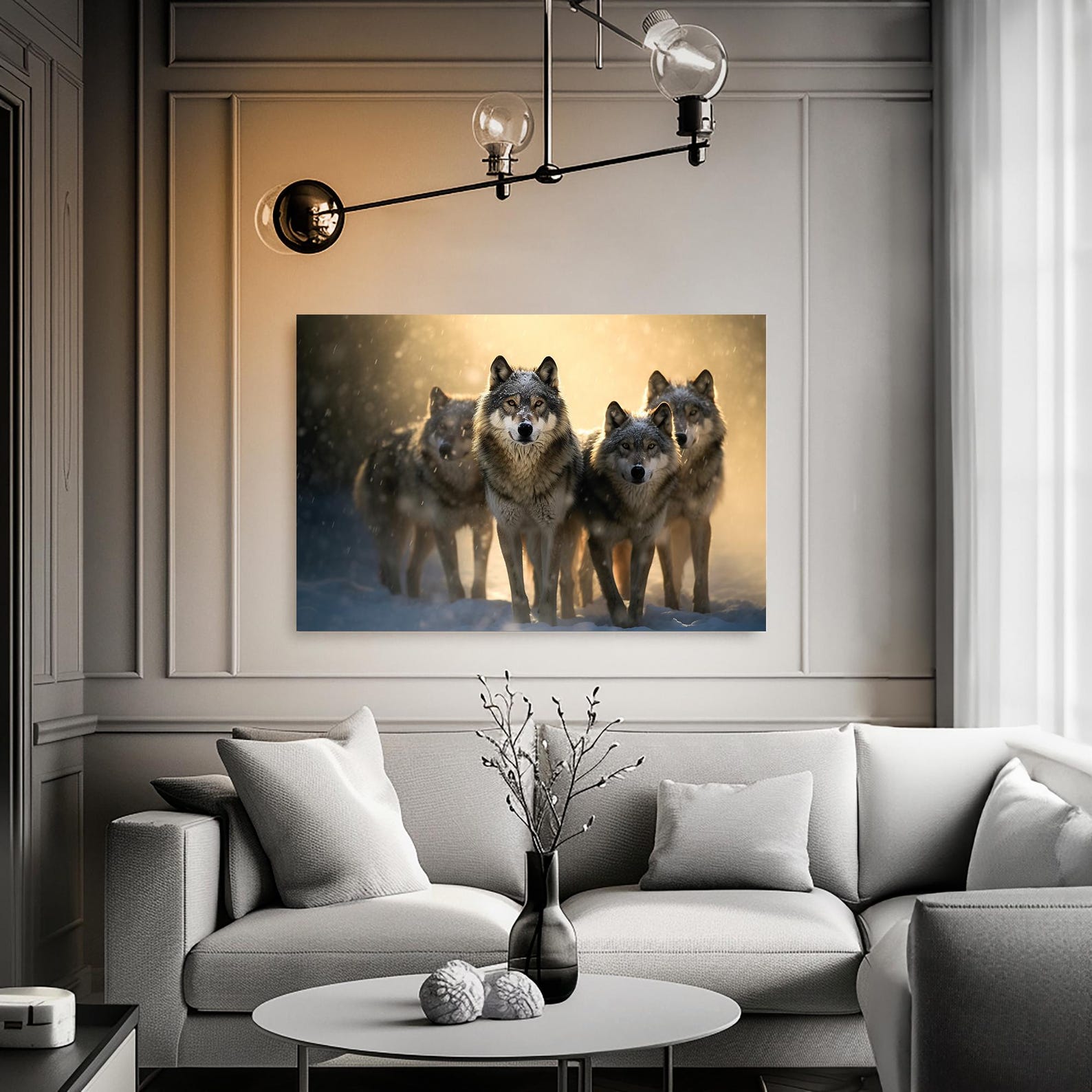 Wolf Pack Wall Art - Forest Wildlife Home Decor - Printable Artwork ...