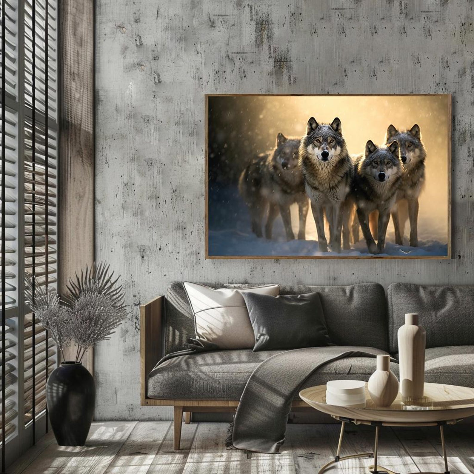 Wolf Pack Wall Art - Forest Wildlife Home Decor - Printable Artwork ...