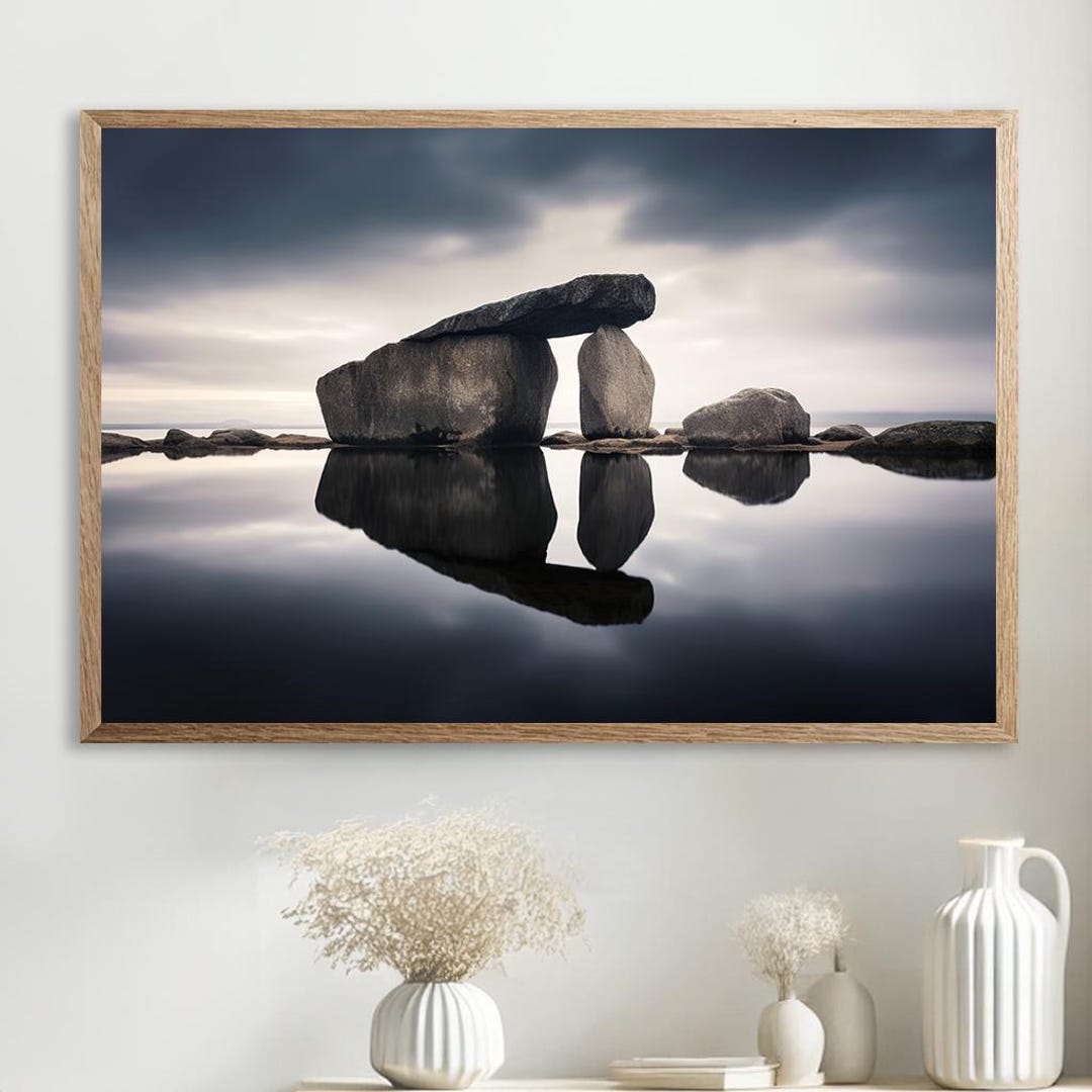 Ancient Dolmen Reflection Wall Art - Modern Art Home Decor - Minimalist ...