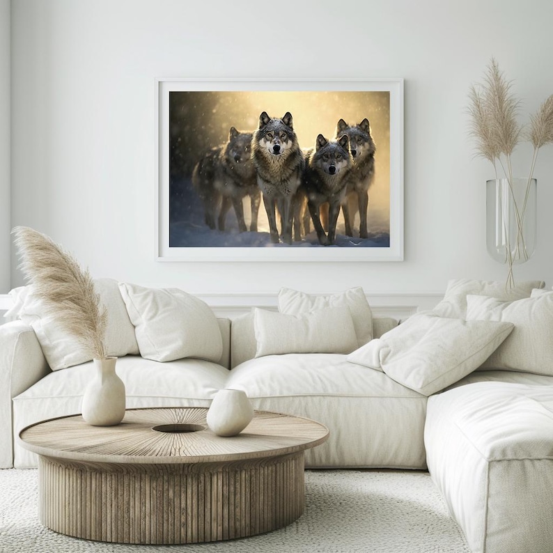 Wolf Pack Wall Art - Forest Wildlife Home Decor - Printable Artwork ...