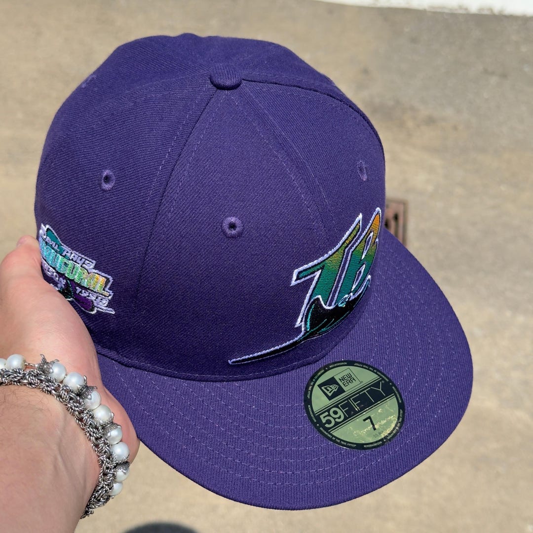 NEW 7 Purple Tampa Bay Devil Rays Season 1990 59fifty New Era Fitted ...