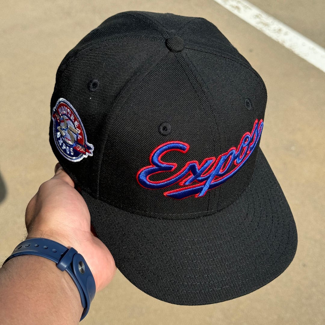 USED 1/8 Black Montreal Toronto Expos 25th Anniversary 59fifty New Era ...